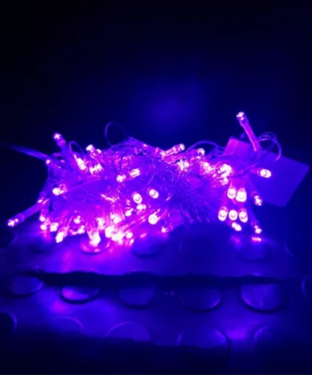 Pisca Cordão 100 Lâmpadas LED Roxo 9 Metros 8 Funções E 220v