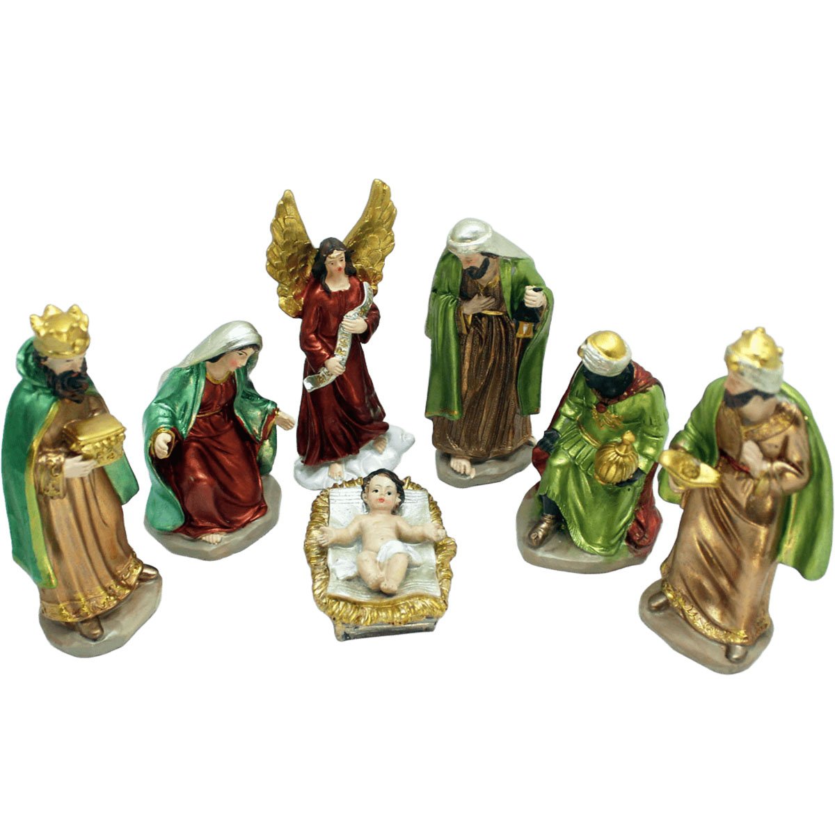 Presépio Natalino Nascimento De Jesus Estatueta 15cm 7 Peças